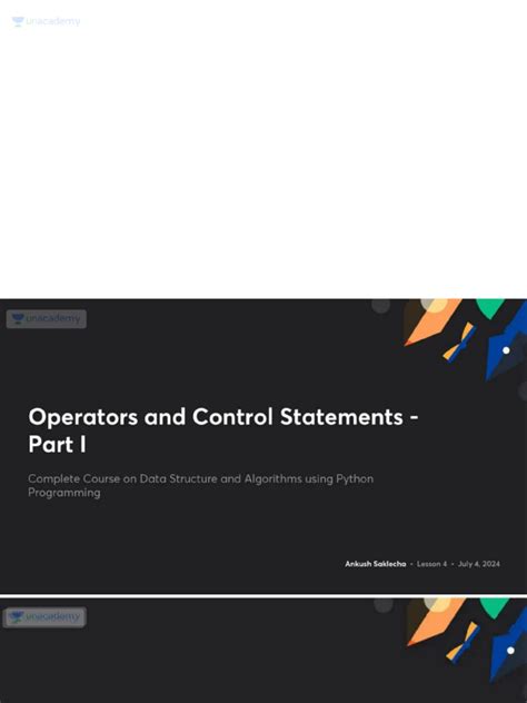 Operators And Control Statements Part I With Anno Pdf