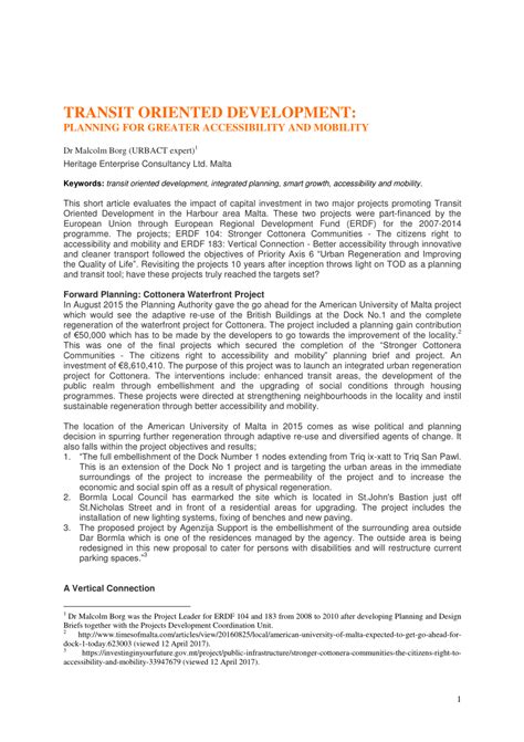Pdf Transit Oriented Development Planning For Greater Accessibility And Mobility Pdf Transit Oriented Development Planning For Greater Accessibility And Mobility