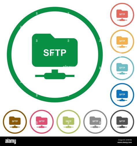 Ftp Over Ssh Flat Color Icons In Round Outlines On White Background Stock Vector Image And Art Alamy