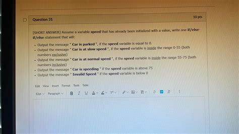 Solved 10 Pts Question 31 Short Answer Assume A Variable