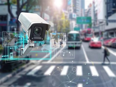 City Street Cctv Surveillance For Motion And Face Recognition With Live Monitoring And Recording