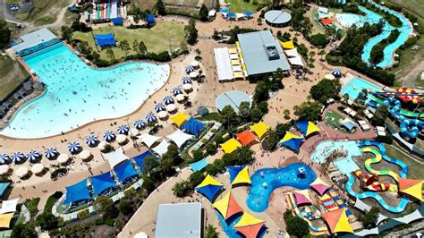 Aerial Shot Of The Raging Waters Sydney Water Park In The Afternoon In