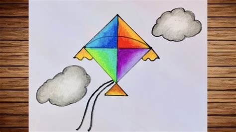 How To Draw Kite Easy Step By Step Kite Drawing YouTube