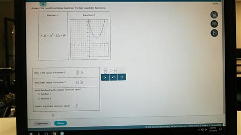 solved answer the questions below based on the two quadratic