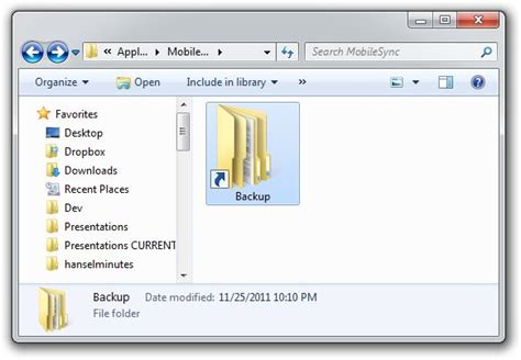 Move IPhone Backup ITunes MobileSync Folder