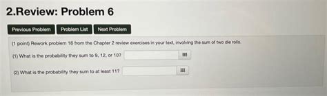 Solved 2review Problem 6 Previous Problem Probler List