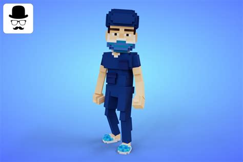 Voxel Doctor Character 3d Low Poly Model Characters Unity Asset Store