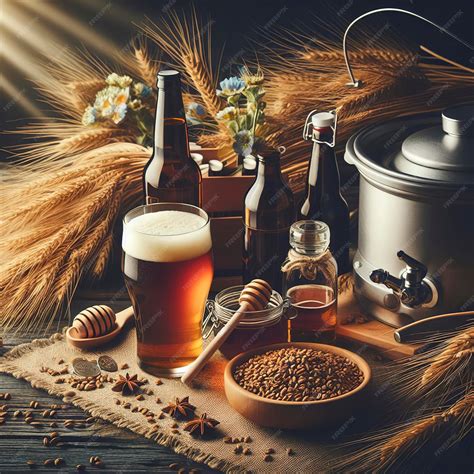 Premium Photo Homebrew Honey Brown Beer Different Barley And Brewing