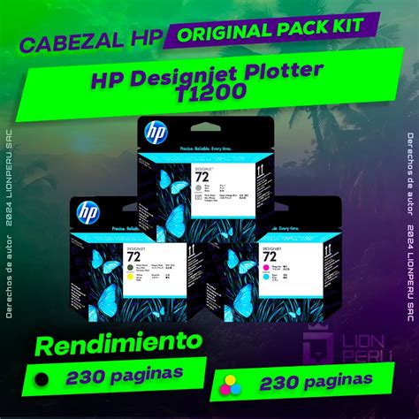 Cabezal Hp T1200 Designjet Plotter Cartucho Original