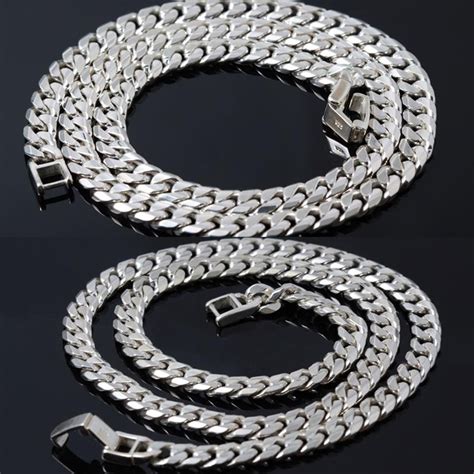 더글라스 8mm 10mm 두꺼운 남자 여자 실버 체인 헬로마켓