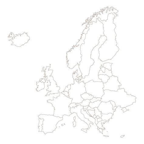 Europe Map Outline Europe Map Icon Europe Outline Map Stock Vector