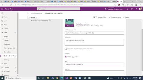 how to use locally hosted api s in custom connectors