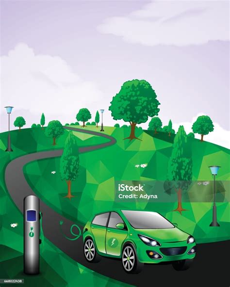 Eco Friendly Car Stock Illustration Download Image Now Electric Car City Sustainable