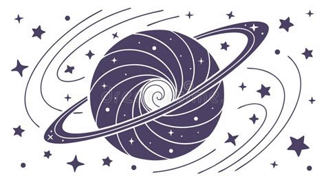 Ringed Planet In Space Cosmic Astronomy Exploration Design Vector Design Generative Ai Stock