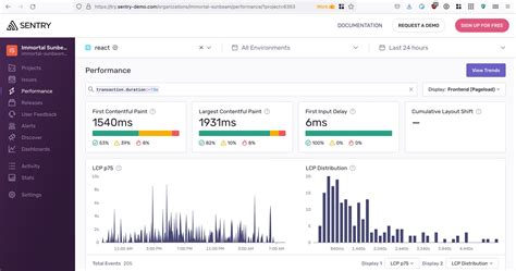 How Do I See Web Vitals In The Same Way As The Demo Feedback Sentry