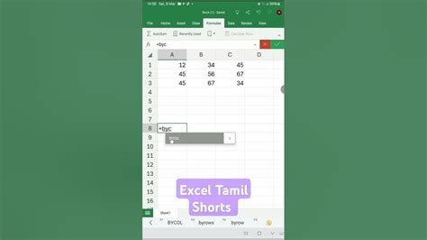 Excel Bycol And Lambda Function In Tamil Excel Excelformula Exceltips Youtube