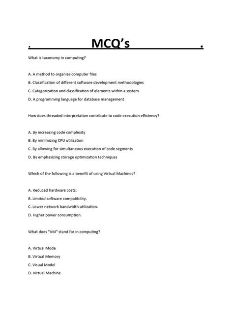 Mcqs And Question Vss Pdf Virtual Machine Virtualization