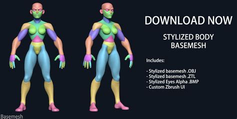 Zbrush风格化卡通角色眼球人体基础雕刻模型amp身体ztlobj 3dyyds