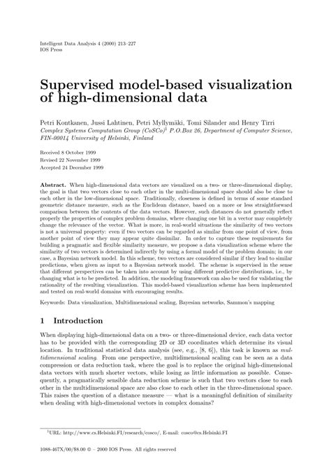 Pdf Supervised Model Based Visualization Of High Dimensional Data