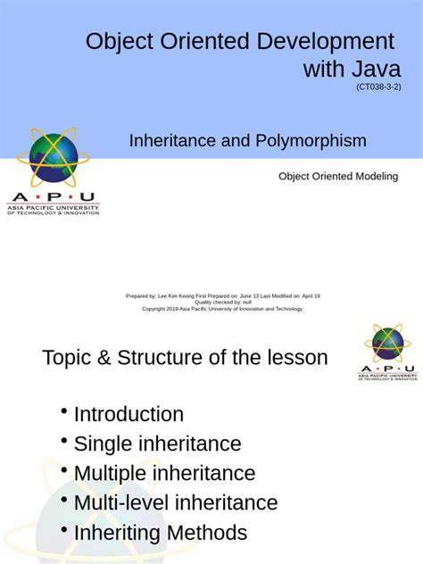Object Oriented Development With Java Inheritance And Polymorphism
