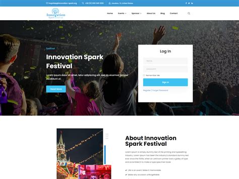 Innovation Spark Festival Website Design By Spark Solutionz On Dribbble
