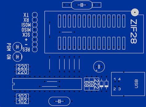 Desain Pcb Gratis Avr Usb Isp Dengan Zif Socket 28 Pin