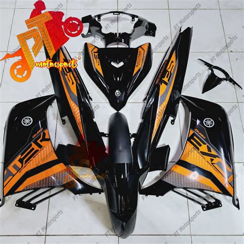 Yamaha Lc135 Cover Set Black Hitam Kilat Orange Exciter Kings 2021 Orange V2 V3 V4 V5 V6 V7 83