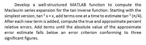 Solved A Develop A Well Structured Matlab Function To