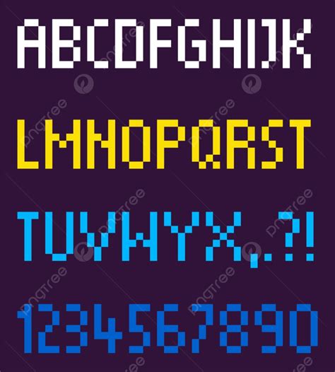 Gambar Alfabet Font Vektor Seni Pixel Konsep Font Jumlah Png Dan Vektor Dengan Background