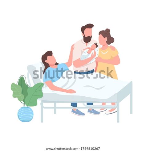 Surrogate Mother Flat Color Vector Faceless Stock Vector Royalty Free