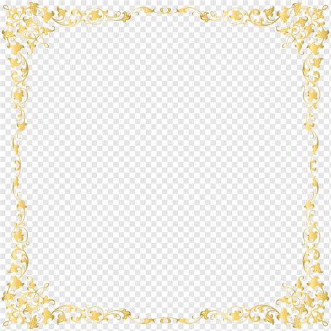 골드 프레임 장식 테두리 노란색 꽃 프레임 그림 직사각형 클립 아트 금색 Png Pngwing