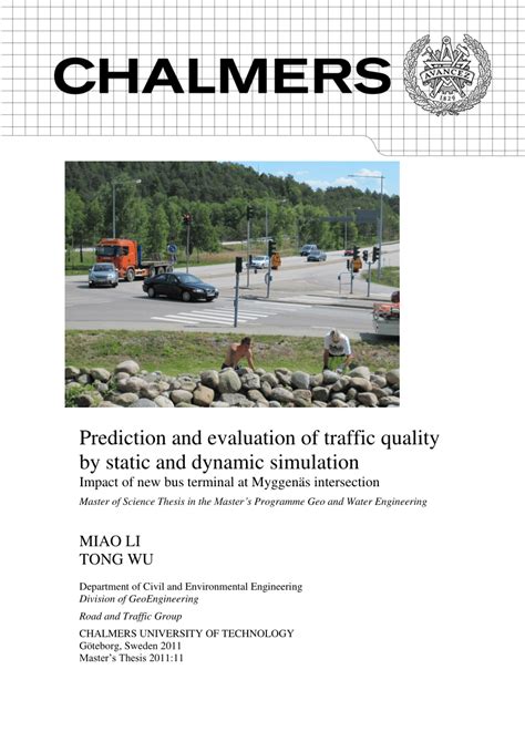 PDF Prediction And Evaluation Of Traffic Quality By Static And Dynamic Simulation