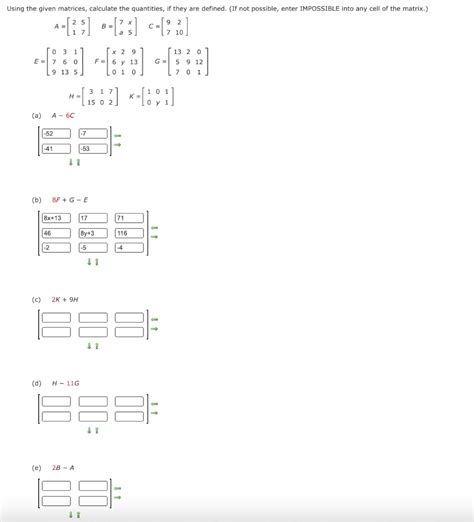 Solved Using The Given Matrices Calculate The Quantities