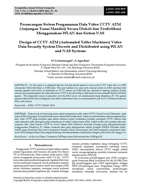 Perancangan Sistem Pengamanan Data Video Cctv Atm Secara Diskrit Pdf