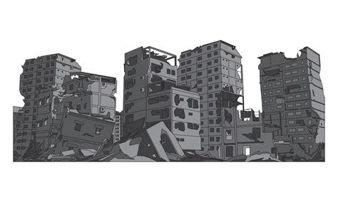 Damaged Building Vector Illustration Building Destroyed 19049844