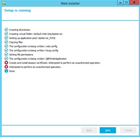 Web Application Installation Error Attempted To Perform An Unauthorized Operation