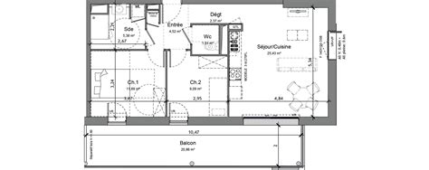 Plan Appartement T3 De 60 59 M² Neuf à Angers Résidence « Les Cèdres N°513