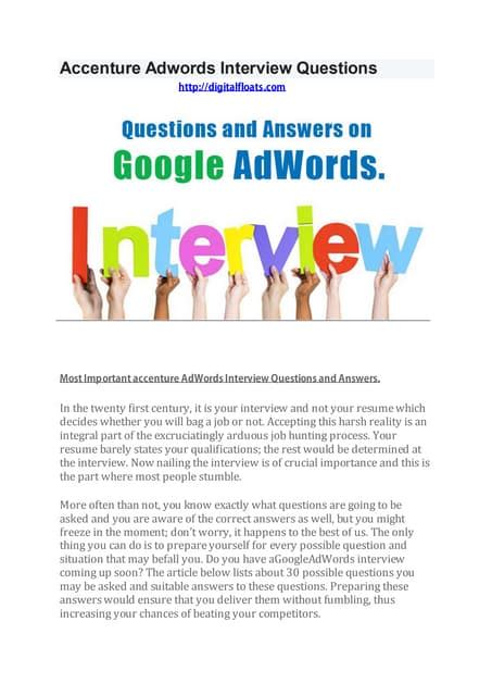 Accenture Adwords Interview Questions Pdf Search Internet