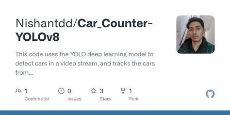Github Nishantdd Car Counter Yolov8 This Code Uses The Yolo Deep Learning Model To Detect