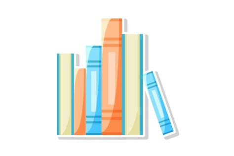 Premium Vector Multiple Books Sticker Leaning Vector Illustration