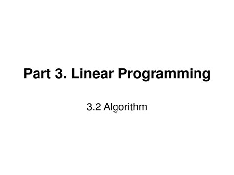 Ppt Part 3 Linear Programming Powerpoint Presentation Free Download