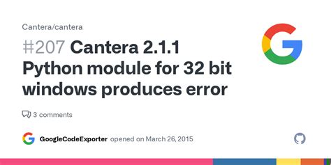 Cantera 211 Python Module For 32 Bit Windows Produces Error · Issue
