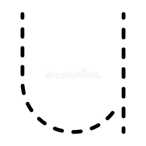 Caratteri Alfabetici Minuscoli Lettera U Prescrittura Di Puntini Per Bambini Della Scuola