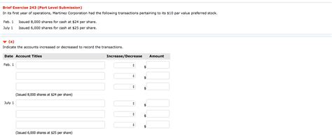 Solved Brief Exercise 243 Part Level Submission In Its