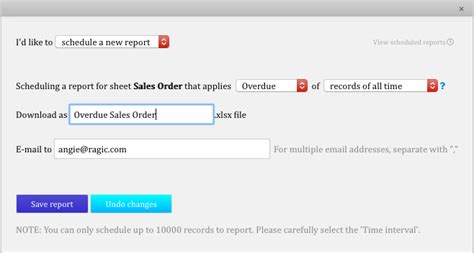 Schedule Report Feature Weeklymonthly Feature Request Ragic Community