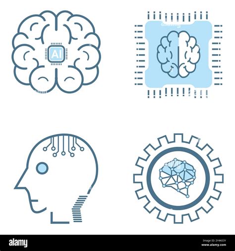 Artificial Intelligence Icon Symbols Collection Isolated Lined Machine Ai Icon Artificial