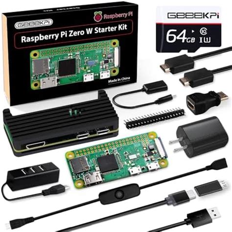 Amazon GeeekPi Raspberry Pi Zero W Starter Kit With RPi Zero W Case GB SD Card