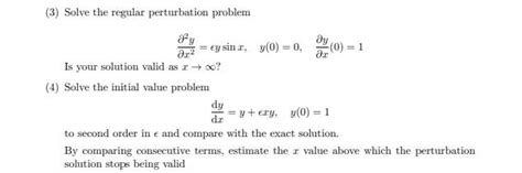 solved 3 solve the regular perturbation problem 0 ² y
