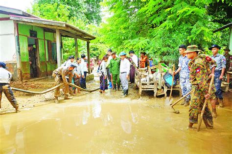 နေပြည်တော်ကောင်စီဥက္ကဋ္ဌ ဦးသန်းထွန်းဦး ရေဝင်ရောက်ခဲ့သည့် အခြေခံပညာကျောင်းများ စုပေါင်းသန့်ရှင