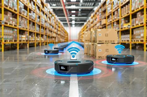 A Logistics Warehouse With Iot Technology Tracking Inventory And Order